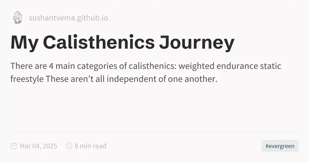 My Calisthenics Journey