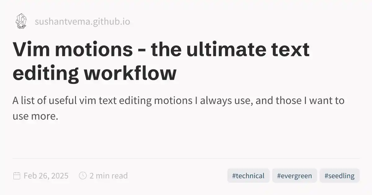 Vim motions - the ultimate text editing workflow